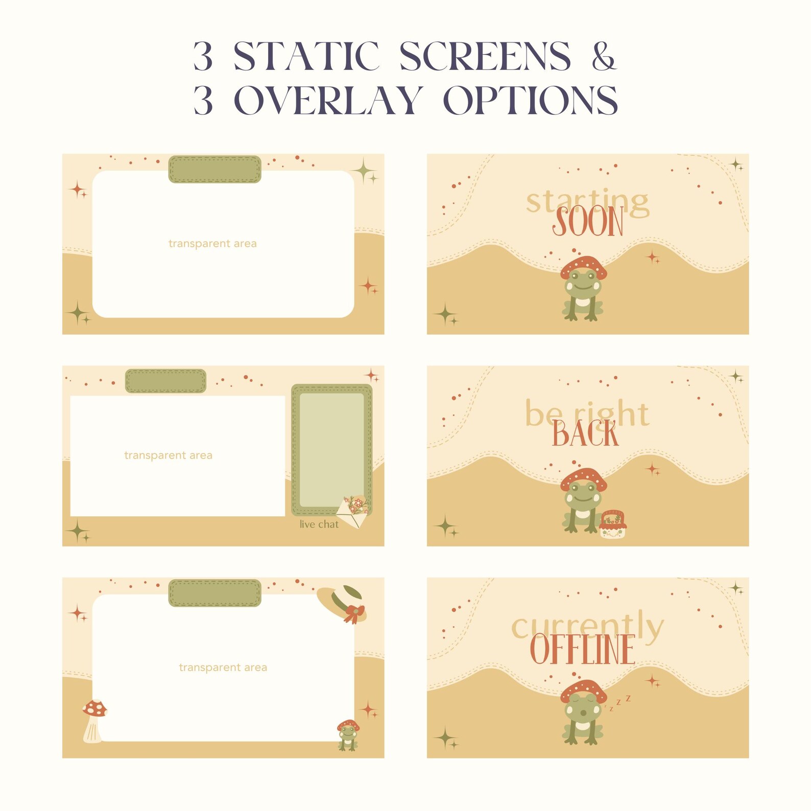 Cottagecore Twitch Streaming Package | Cozy Hand-drawn Assets ...