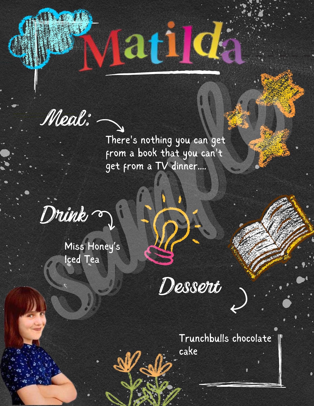 Matilda Theme Night Movie Night Menu Template - Etsy