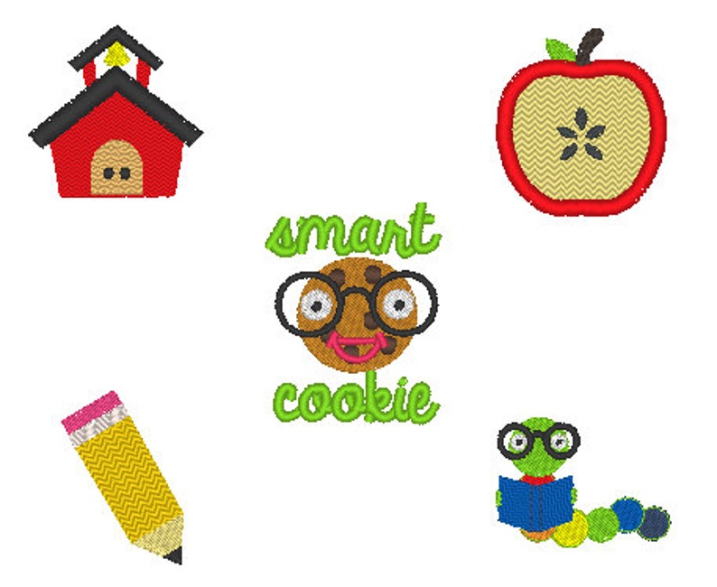 Back to School Mini Embroidery: Machine Embroidery Applique Design ...