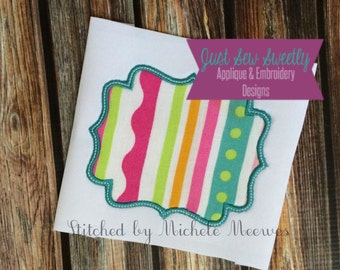 Elegant Monogram Frame Applique Design Embroidery Machine | Etsy