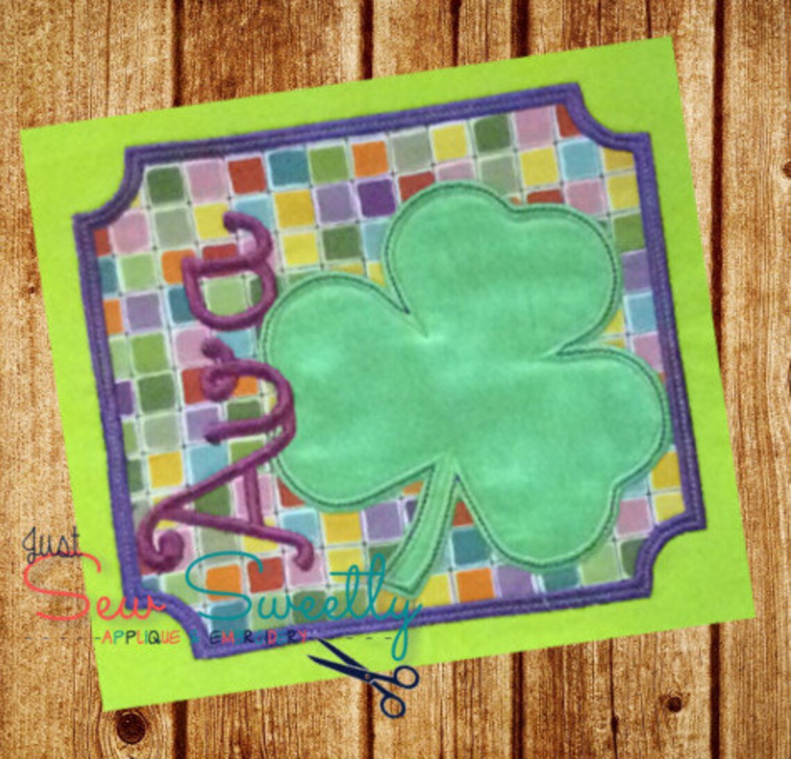 Framed Shamrock St. Patrick's Day Applique Design - Embroidery Machine ...