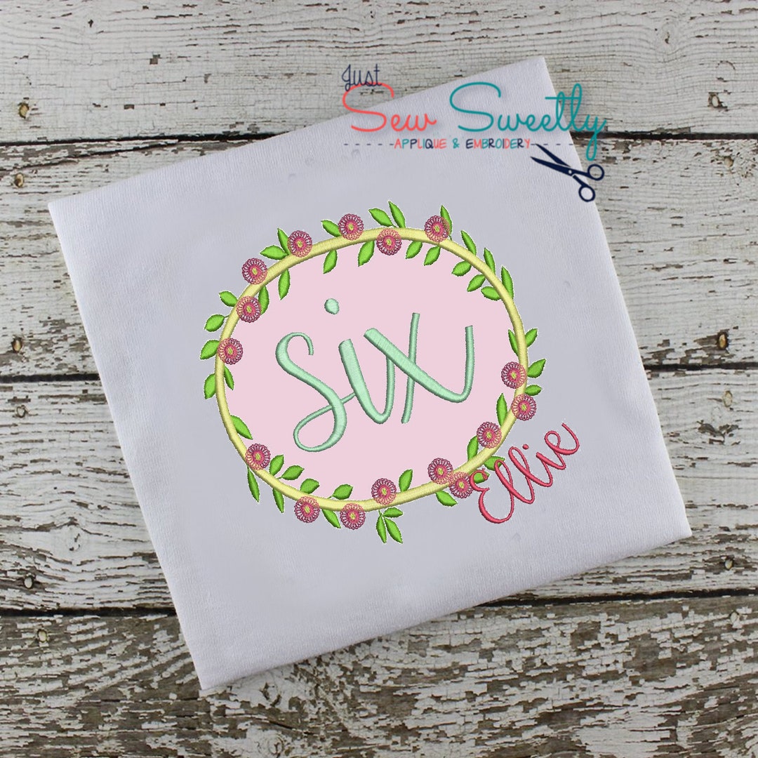 Flower Frame Applique - Monogram Frame Embroidery Design - Floral ...