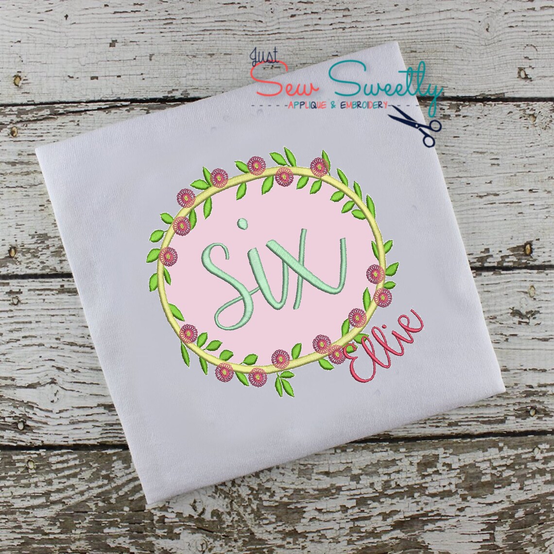 Flower Frame Applique - Monogram Frame Embroidery Design - Floral ...