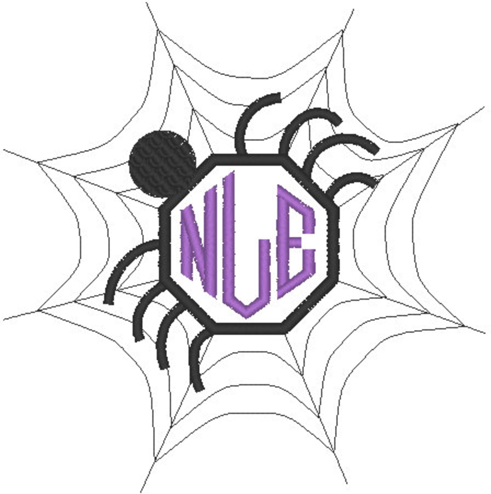 Spider Monogram Halloween Applique Design Embroidery Machine - Etsy