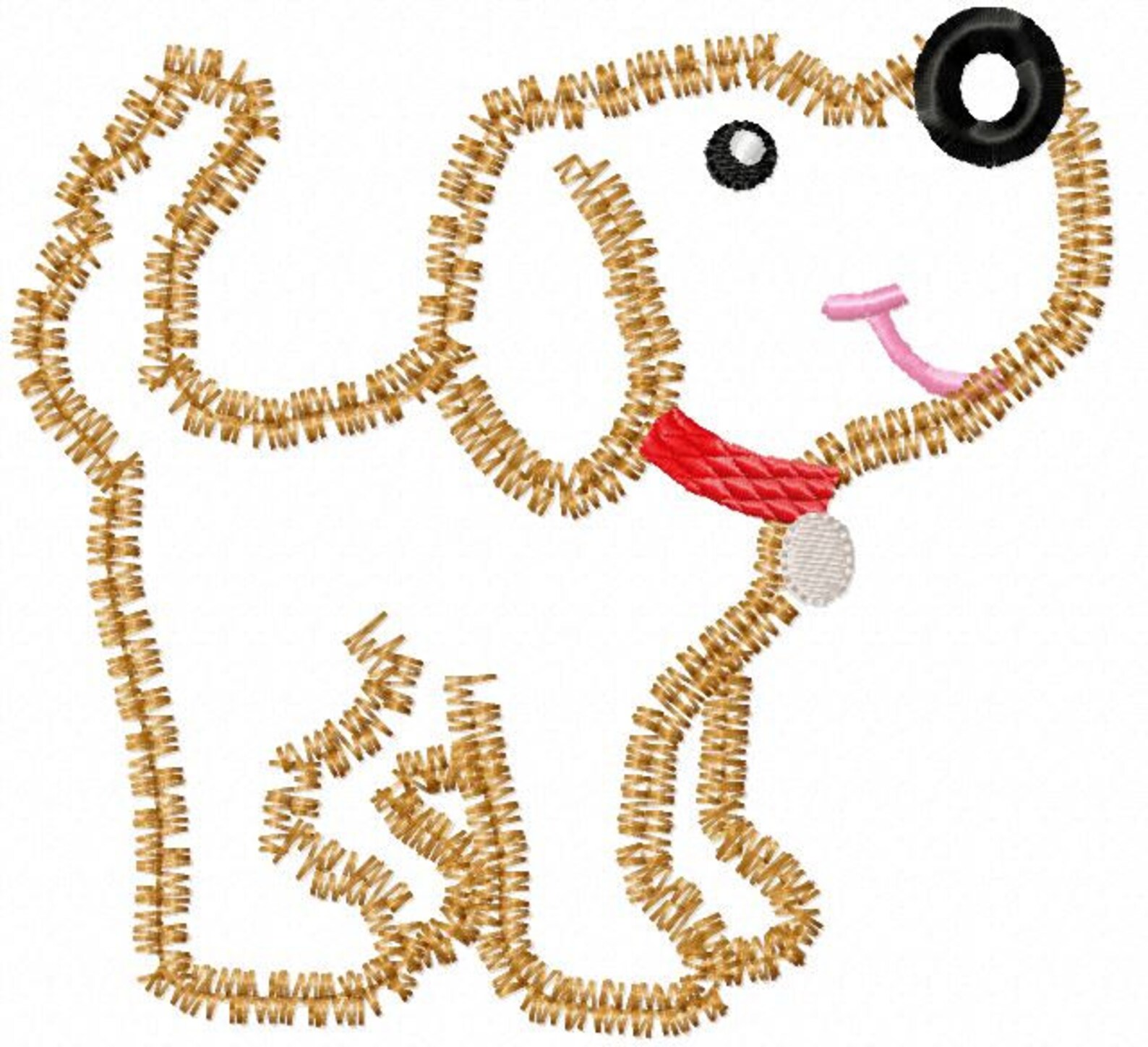 Furry Dog Applique Design - Embroidery Machine Pattern - Etsy