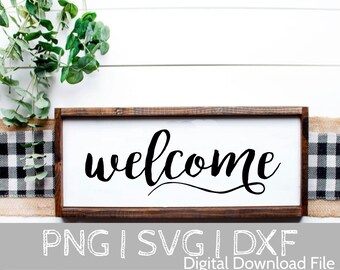 Hello SVG Welcome Svg Dxf and Png Instant Download Front | Etsy