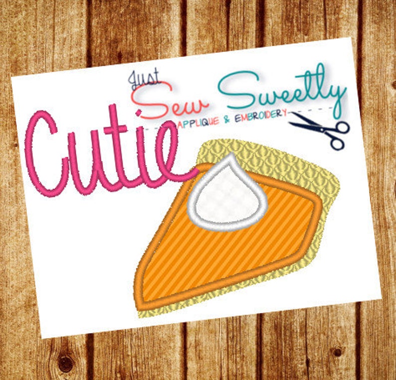 Cutie Pie Applique Embroidery Design Embroidery Machine - Etsy
