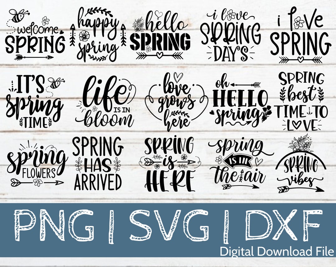 Spring Bundle, Spring Svg, Welcome Spring Svg, Dxf, Png Instant ...