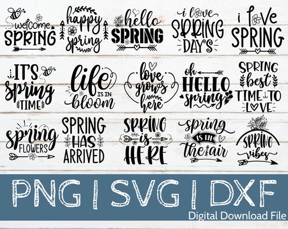 Spring Bundle Spring Svg Welcome Spring Svg Dxf Png | Etsy