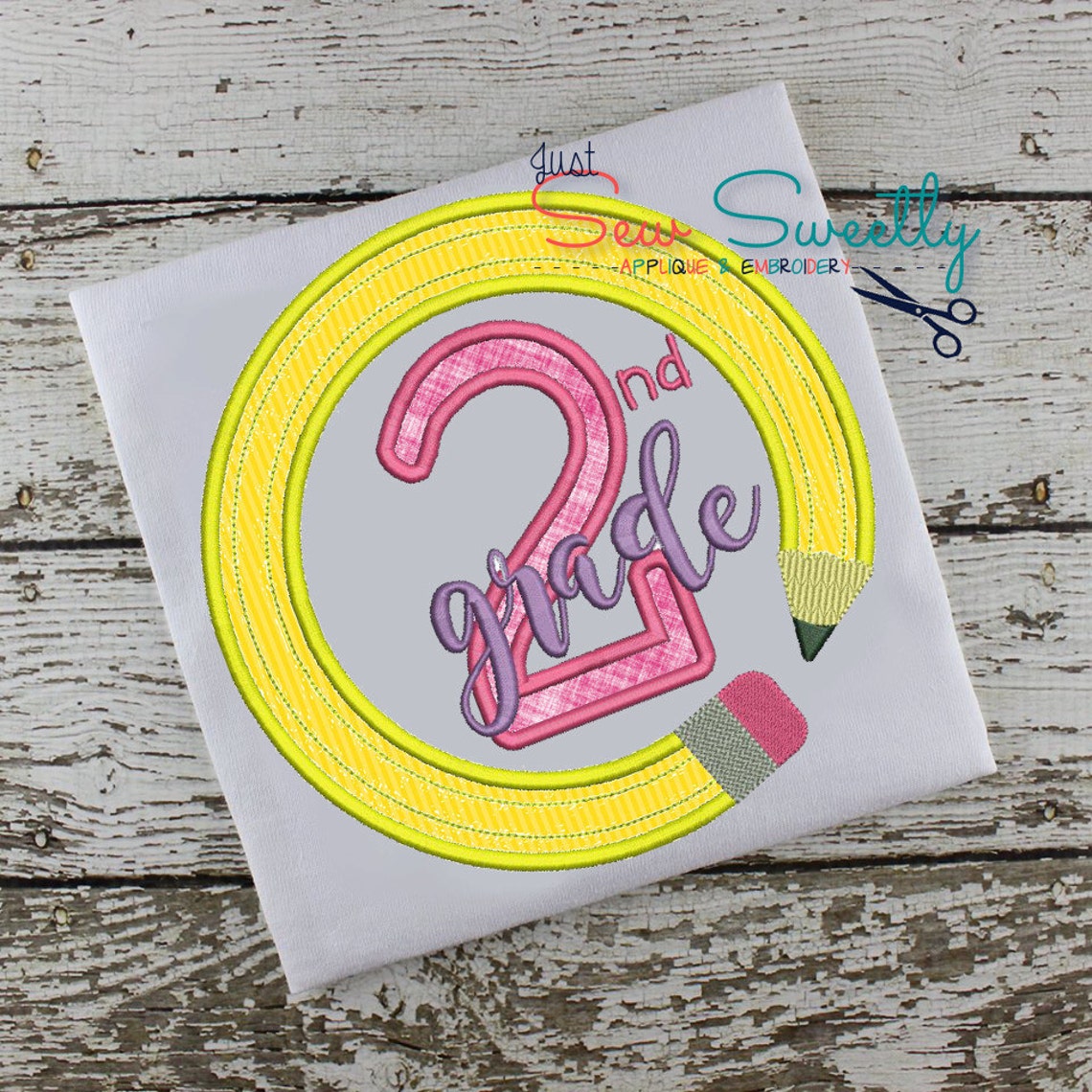 I Love Second Grade Back to School Applique: Machine - Etsy