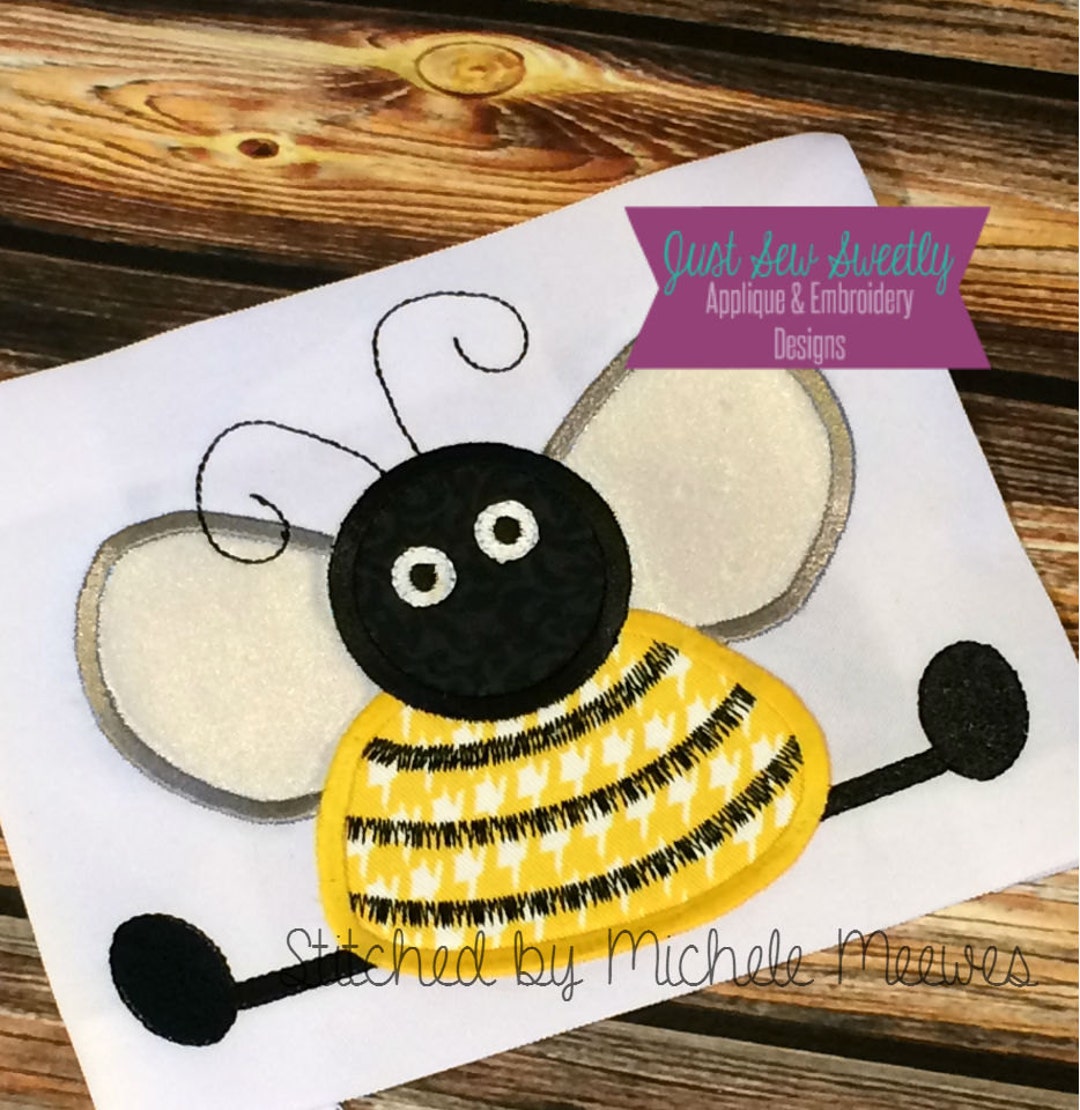 Cute Bee - Applique Design - Embroidery Machine Pattern Bumblebee - Etsy