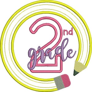 I Love Second Grade Back to School Applique: Machine Embroidery ...