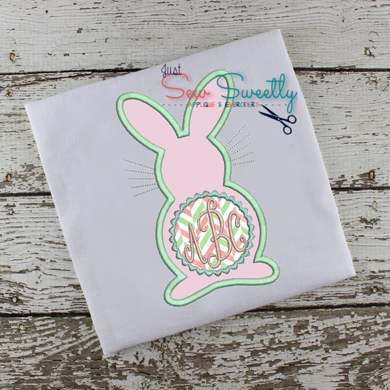 Easter Bunny Applique Monogram Frame Embroidery Design - Etsy