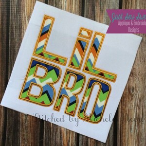 Little Brother Applique Design Embroidery Machine Pattern Lil Brother ...