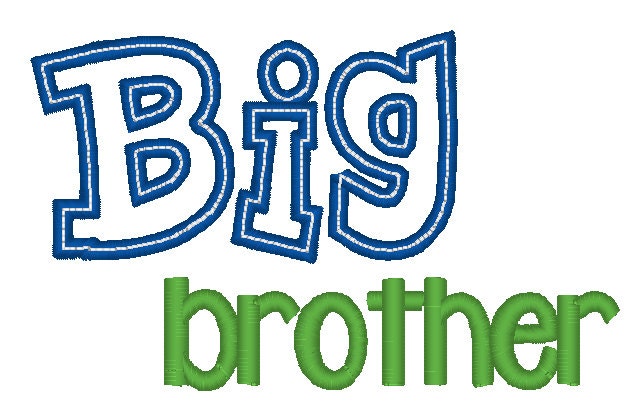 Big Brother Applique Design Embroidery Machine Pattern - Etsy