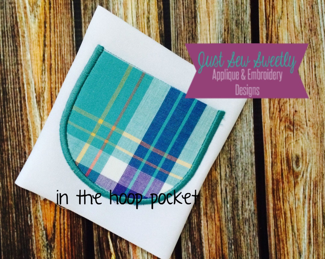 Curved Pocket Applique Design Embroidery Machine Pattern - Etsy