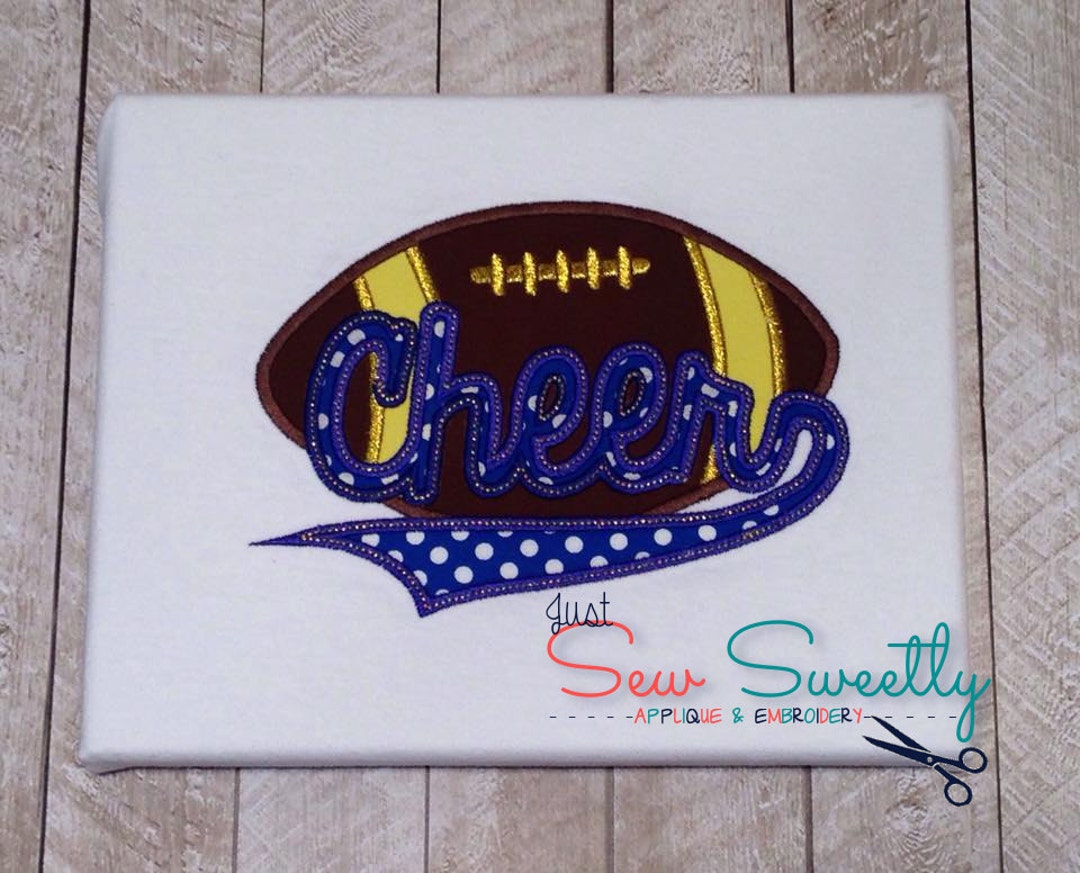 Cheerleading Football Applique Design - Embroidery Machine Pattern ...
