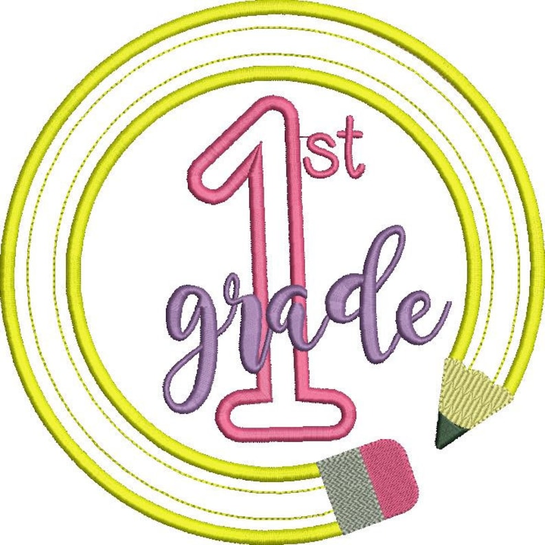 I Love First Grade Back to School Applique: Machine | Etsy