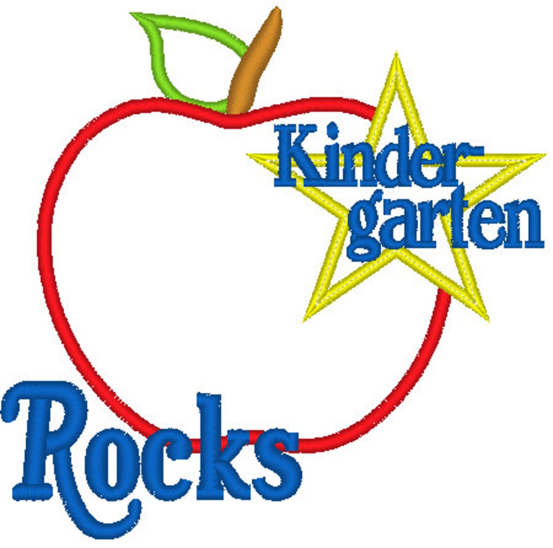 Kindergarten Rocks: Back to School Applique Design - Etsy