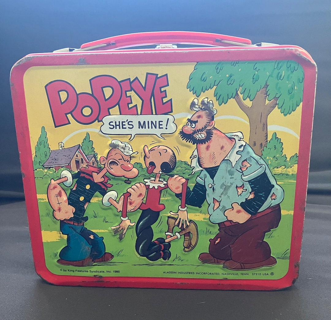 POPEYE "she's Mine!" Children's Vintage Metal Lunch Box 1980 Aladdin ...