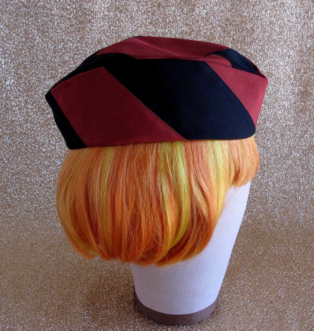 Hat Hand Made One of A-kind Back and Jasper Red - Etsy