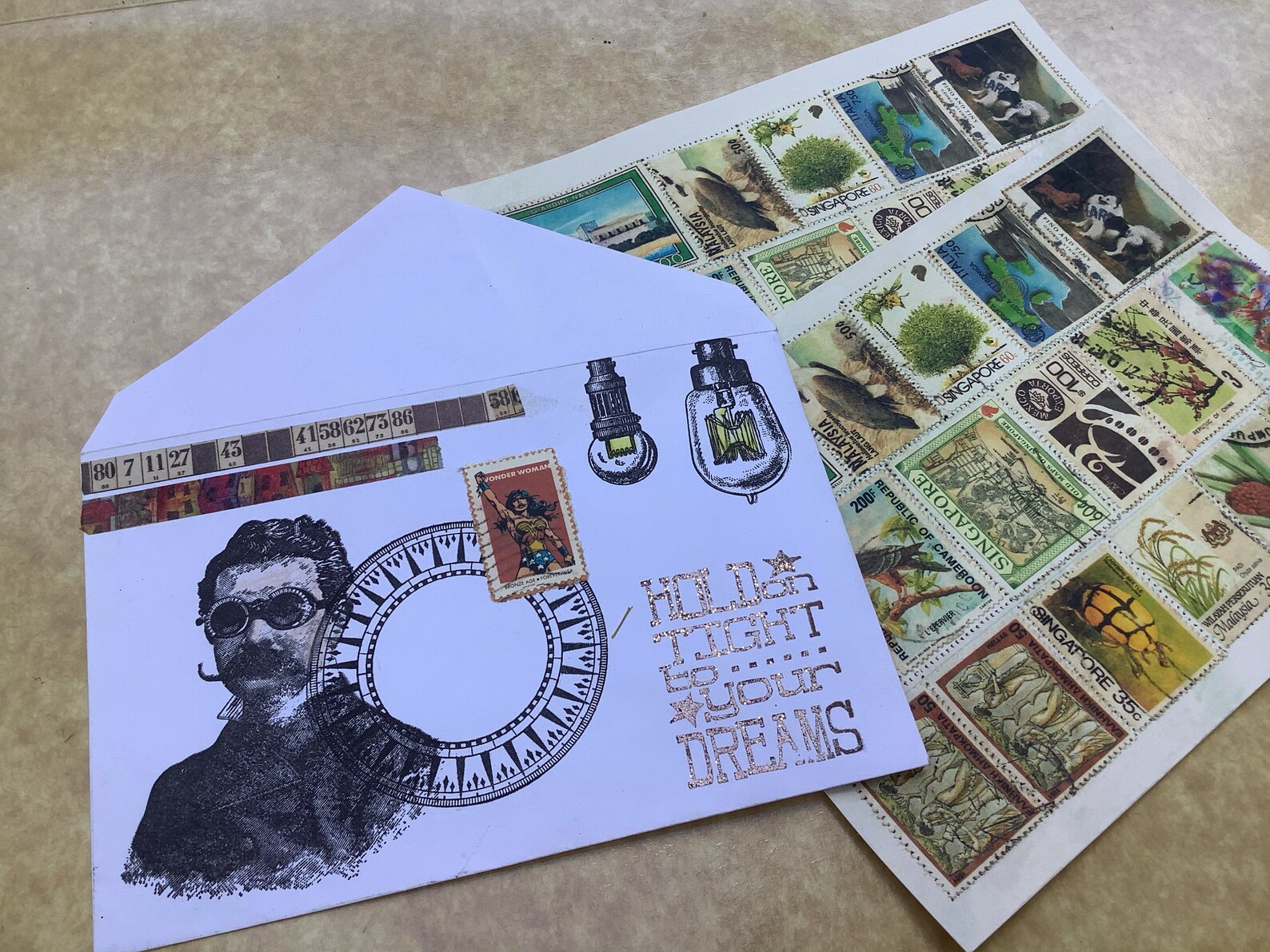 Vintage Decorative Perforated Post Stamps for Scrapbook, Journals ...