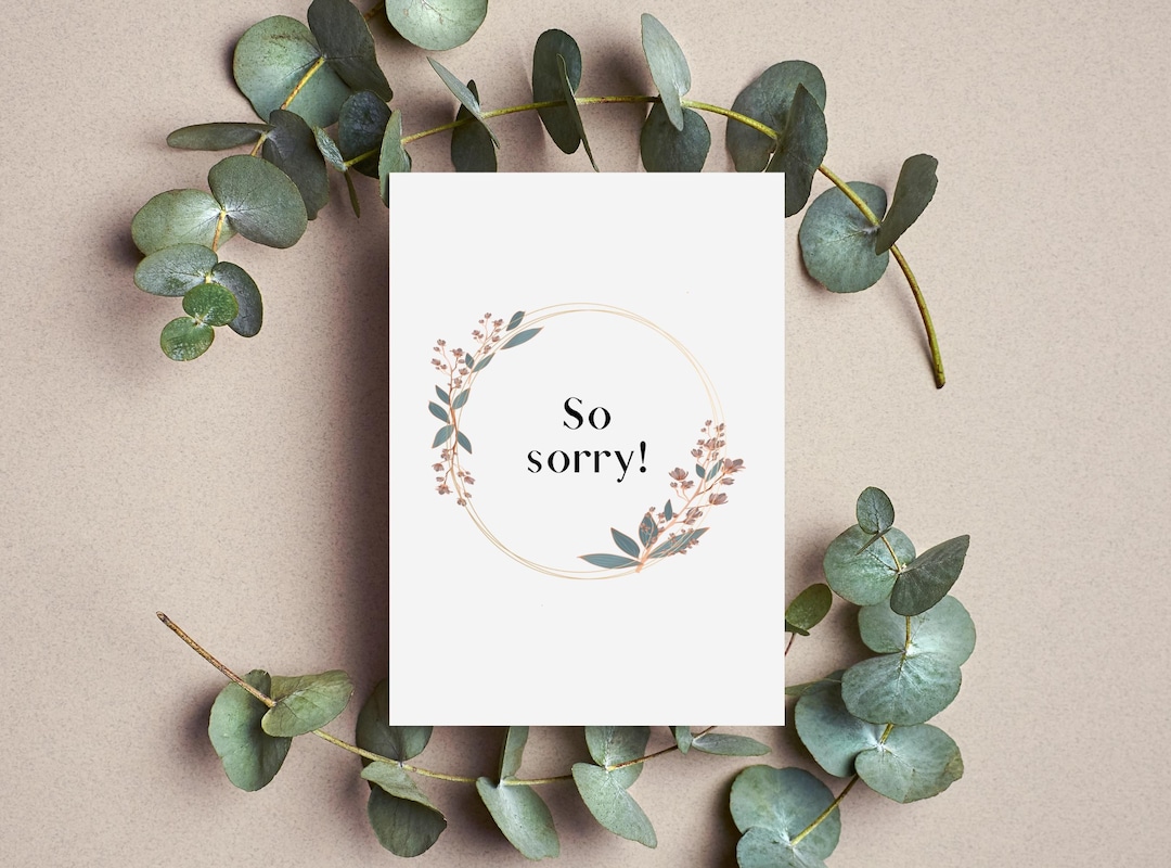 Apology Printable Greeting Card | INSTANT DOWNLOAD - Etsy