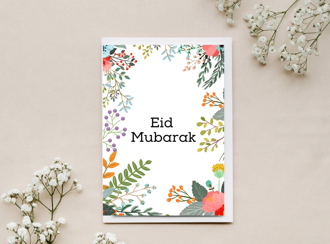 Floral Printable Eid Greeting Card | Digital Card | INSTANT DOWNLOAD - Etsy