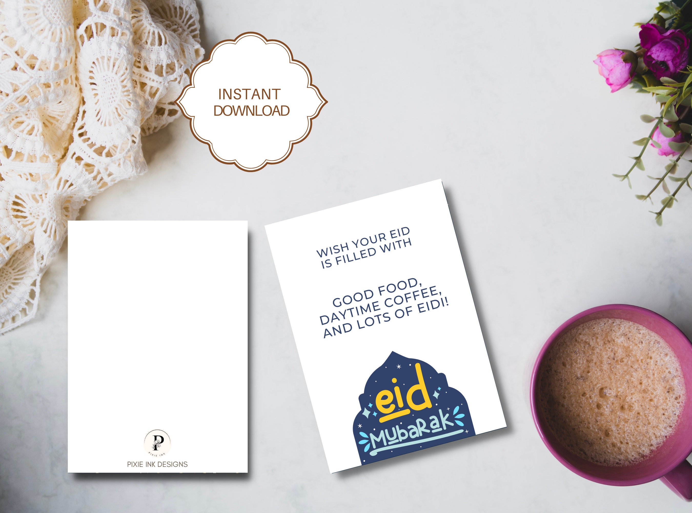 Elegant Printable Eid Greeting Card Digital Card Printable File INSTANT ...