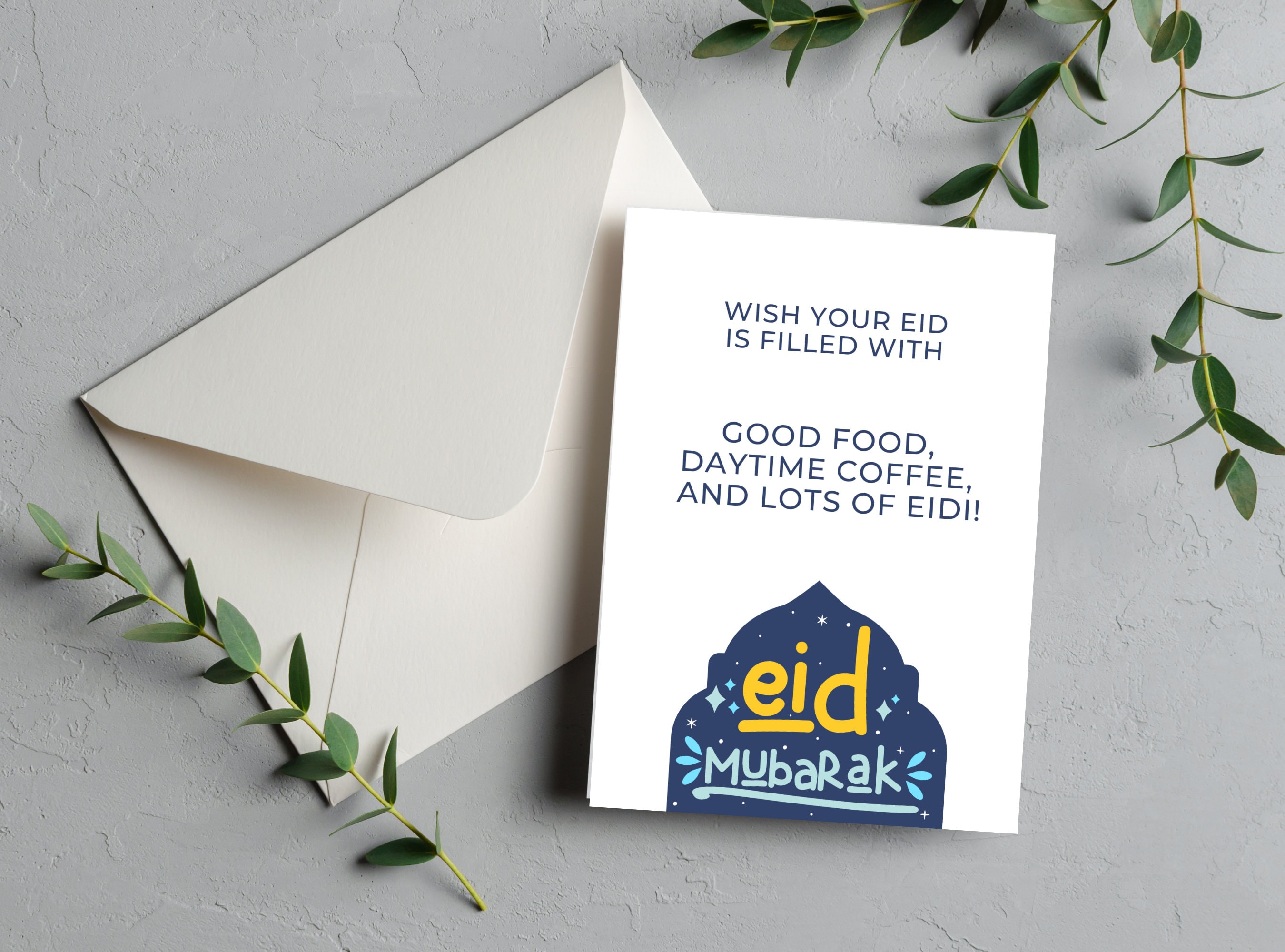 Elegant Printable Eid Greeting Card Digital Card Printable File INSTANT ...