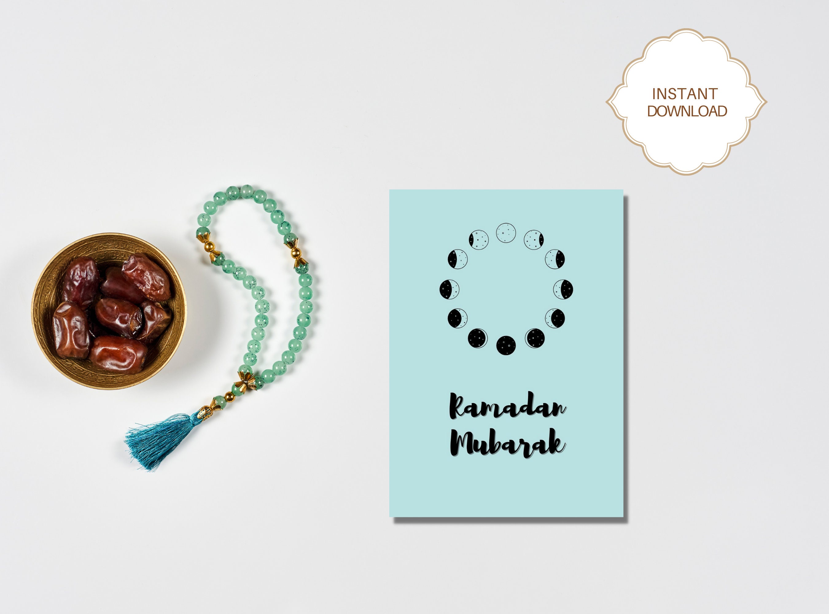Moon Phases Ramadan Card | Printable Ramadan Card | Ramadan Greeting ...