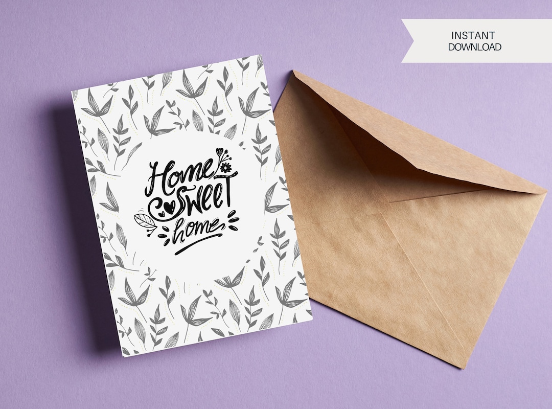Home Sweet Home Card | New House Printable (instant Download) - Etsy
