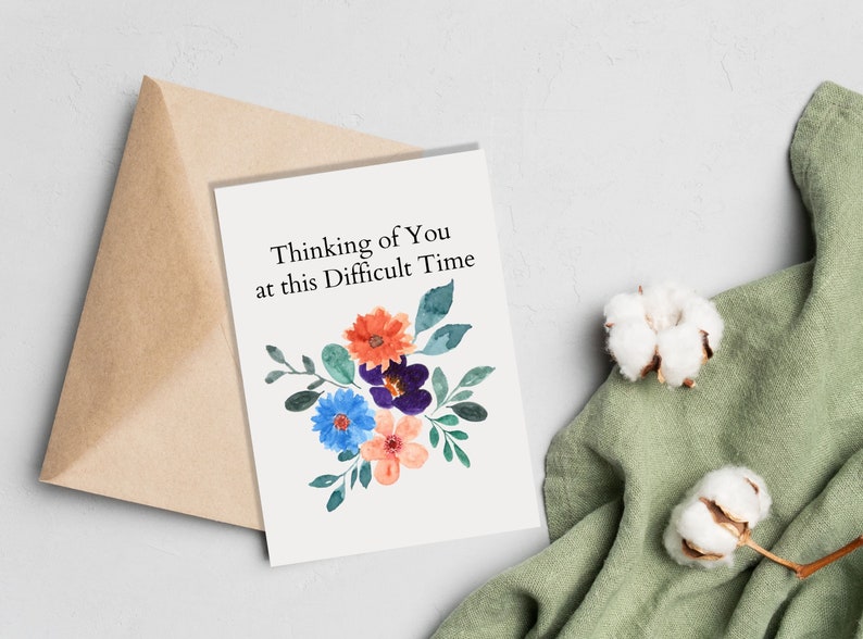 Printable 'difficult Time' Card | Thinking of You Card | Digital ...
