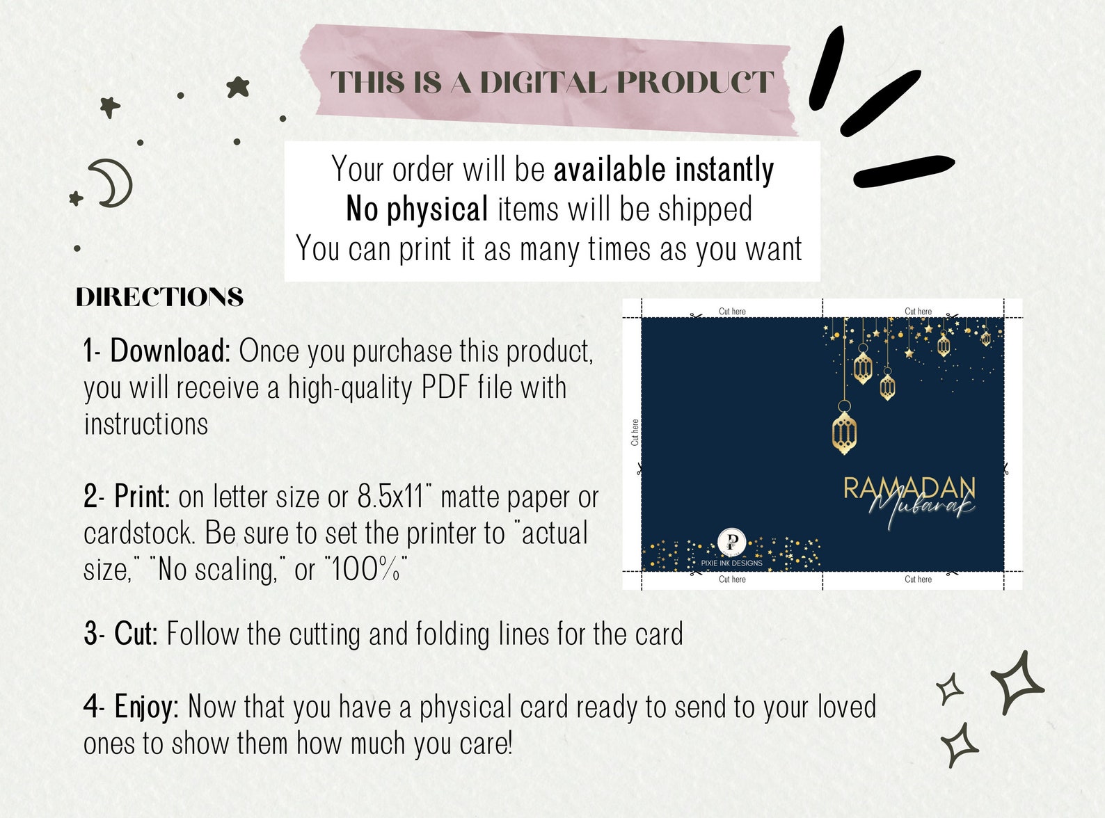 Ramadan Card Ramadan Gift Printable Ramadan Cards - Etsy