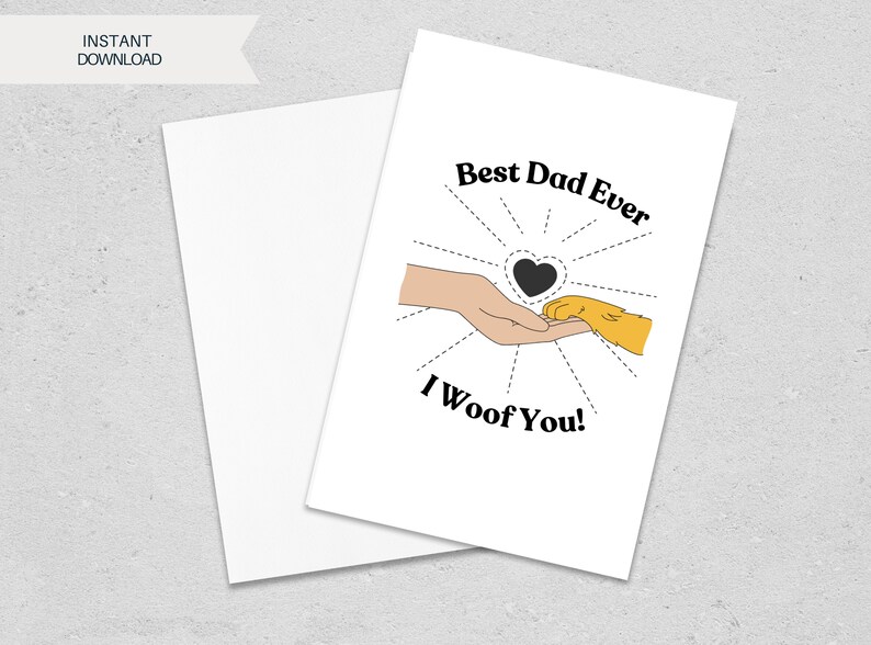 Dog Dad Happy Father's Day Card | Printable Card | Digital Card ...
