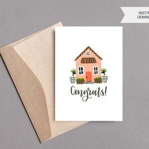 Congrats Printable Card | New Home Card | INSTANT DOWNLOAD - Etsy