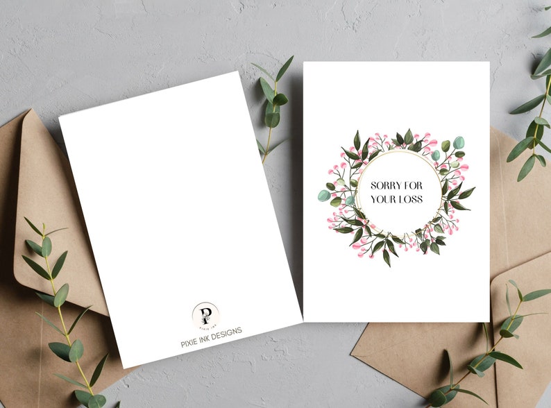 Sympathy Card | Floral Condolences Card (printable File) - Etsy