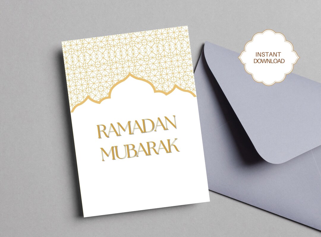 Muslim Minimal Ramadan Mubarak Card | Printable Ramadan Card | Ramadan ...