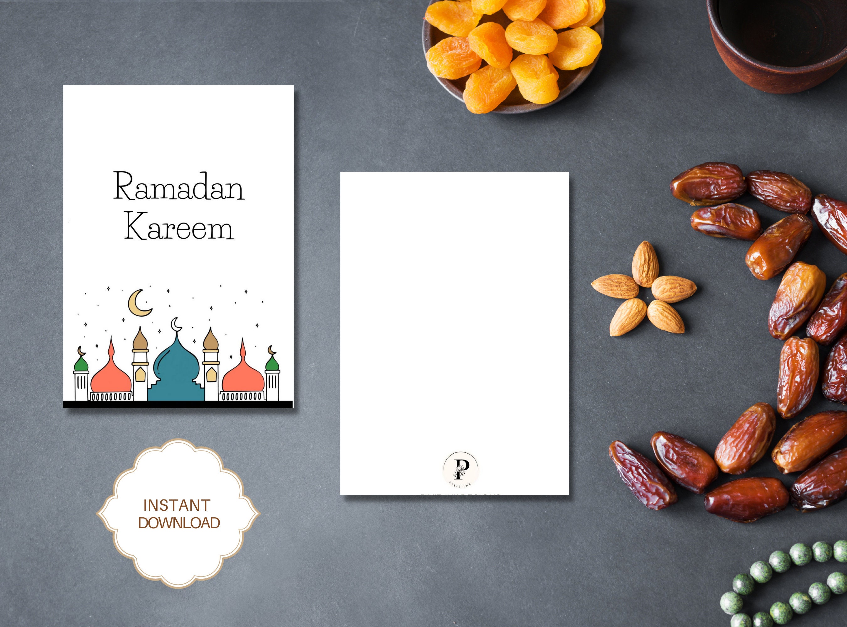 Ramadan Mosques Card | Ramadan Mubarak Card | Printable Ramadan Card ...