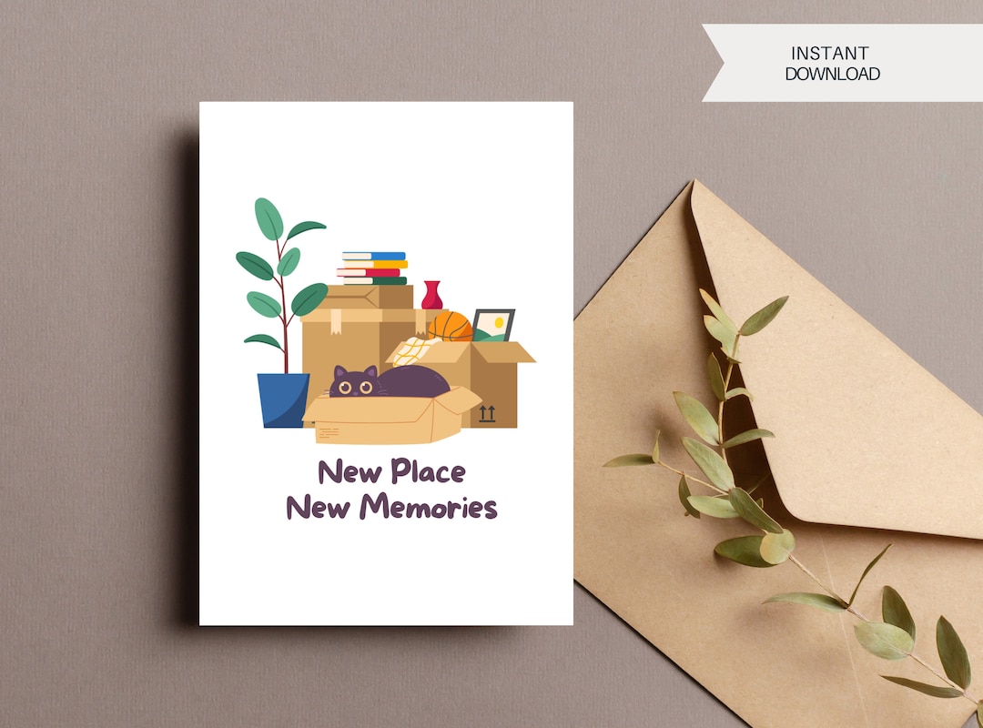 New Place, New Memories Printable Card | New Home Card | INSTANT ...
