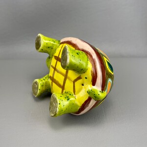 Vintage Colorful Hand-painted Ceramic Turtle-5 1/2 Inches Long. Free ...