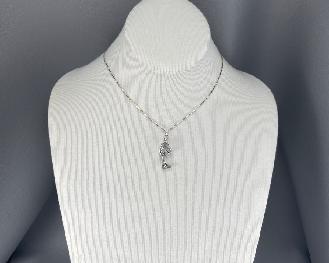 Sterling Silver Gymnastics Pendant, on 16 Inch Sterling Box Chain. Free ...