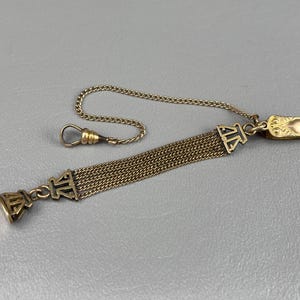 Victorian Antique Rolled Gold Watch Chain and Fob-8 1/2 Inches Long ...