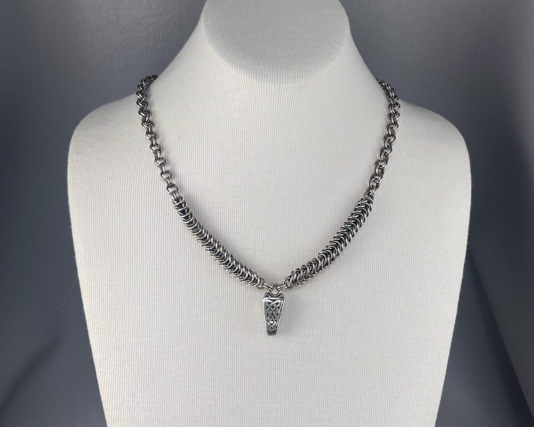 Michael Hayman Solid Silver Celtic Dragon's Head Necklace-20 Inches ...