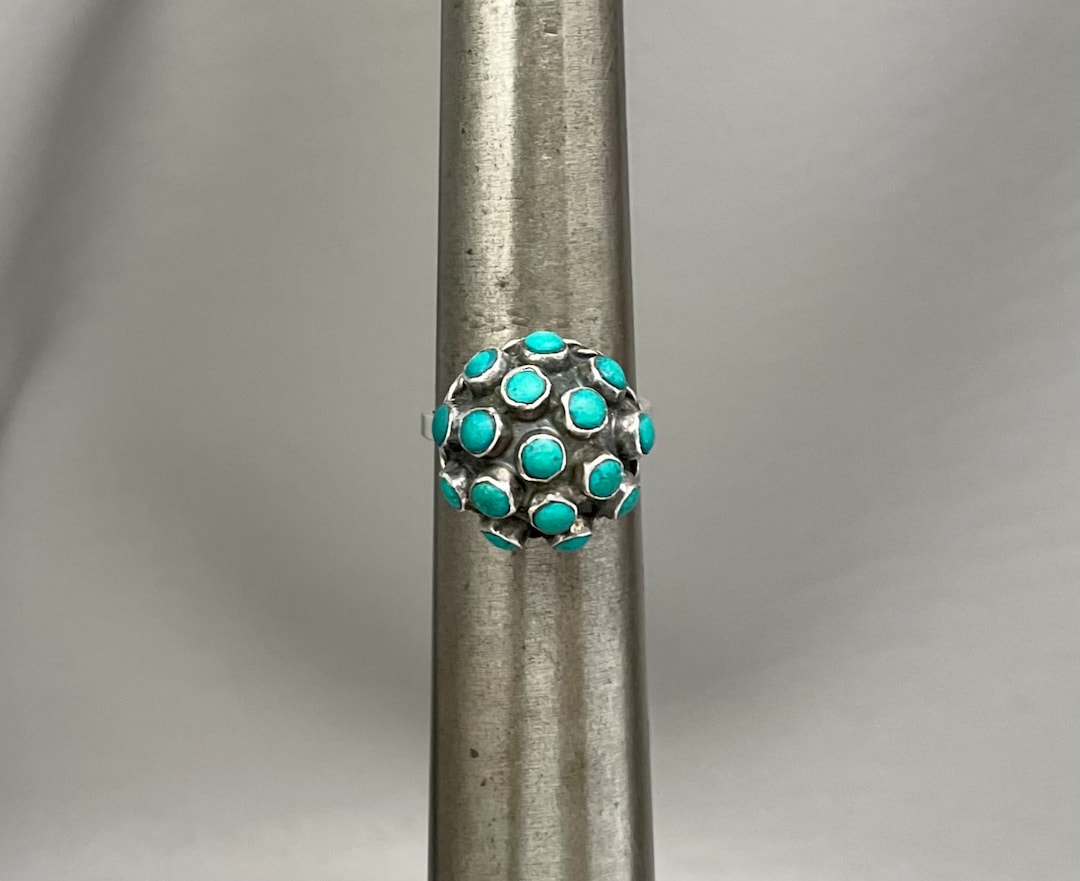 Vintage Mexico Turquoise and Sterling Silver Ring-size 10, Adjustable ...