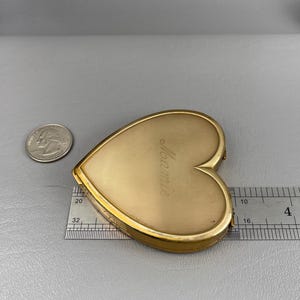As Is-vintage 1940s "mamie" Brass Heart Compact, by Superb-3 Inches ...