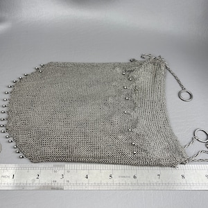 Rare Antique Sterling Silver Chain Mail Drawstring Bag-8 Inches Long ...