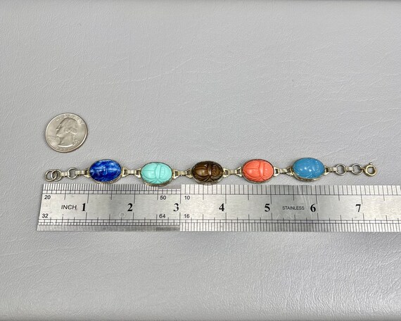 Vintage Plastic Scarab Gold-Tone Bracelet-7 1/2 Inche… - Gem