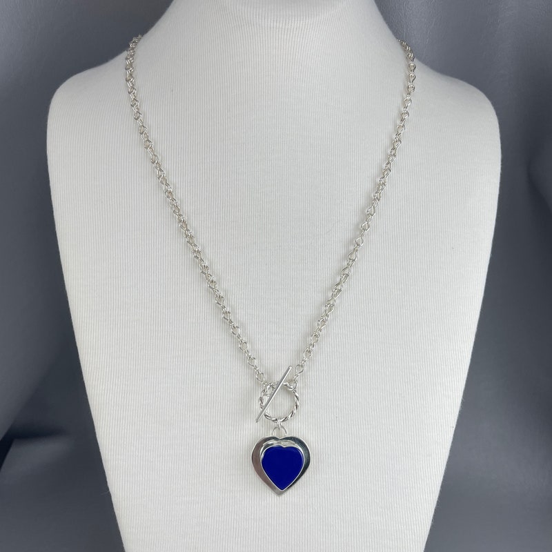 Blue and Silver Necklace - Etsy