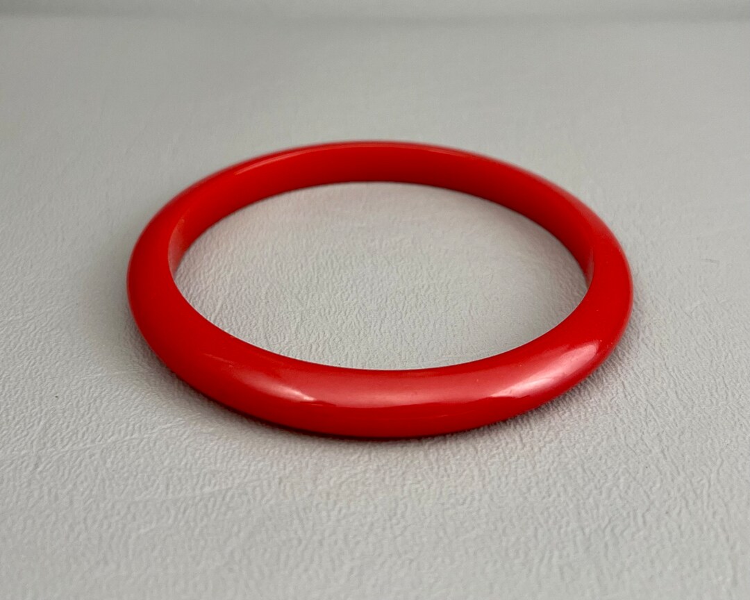 Vintage Red Bakelite Bangle Bracelet, Simichrome Tested-2 1/2 Inches ...